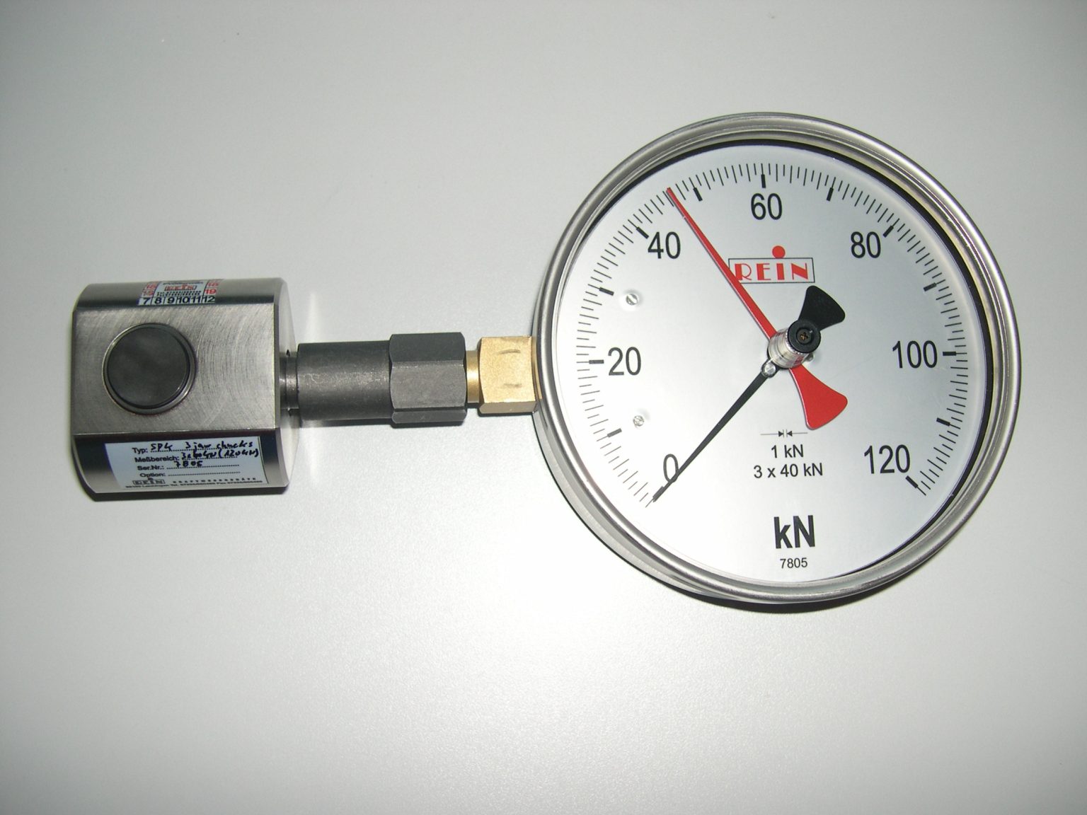 Clamping force gauge for three-jaw chuck - Rein Kraftmessgeräte